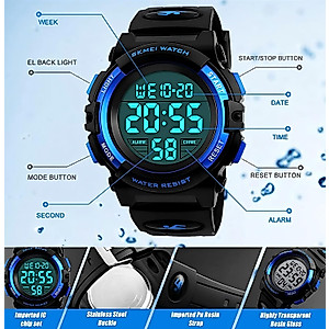 MJSCPHBJK Boys Digital Sports Watch, Kids Watch, Waterproof LED Alarm Calendar Analog Watches for Children