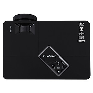 ViewSonic PJD6345 XGA 1024x768 DLP Projector with LAN Control, Wired and Wireless LAN Display (Black)