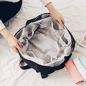 VanFn Foldable Travel Duffel Bag, Sports Duffels Gym Bag, Rainproof Nylon Totes, Sports Shoulder Handbag, Lightweight Duffle Bags For Women & Men, Outdoor Weekend Bag, P.Travel Series (Black)