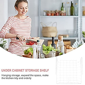 DOITOOL Under Cabinet Shelf Basket Organizer Rack Under Cabinet Drawer Organizer under Cabinet Storage Organizer Self Adhesive under Desk Drawer Desk Accessories Organizer