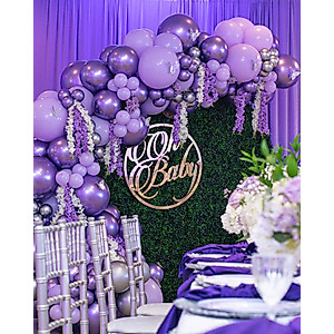 YMSZ Purple Balloons, 50pcs 12 inch Purple Confetti Balloons Kit, Metallic Purple Latex Balloons for Birthday, Bridal Shower,Wedding, Graduation Party Decorations