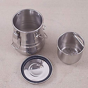 EXCEART Stainless Steel Brush Washer Portable Leak-Proof Artist Paint Brush Cleaner with Lid Removable Filter Screen for Oil Painting