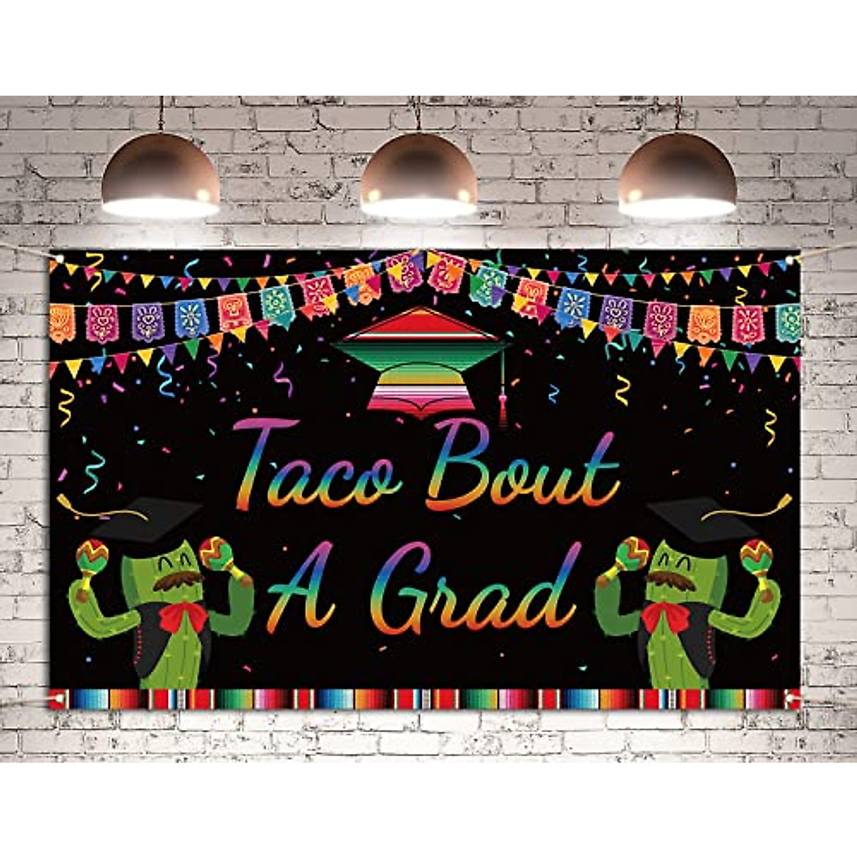 Taco Bout A Grad Backdrop Banner Mexican Graduation Class of 2023 Cactus Cap Party Photography Background Wall Decoration