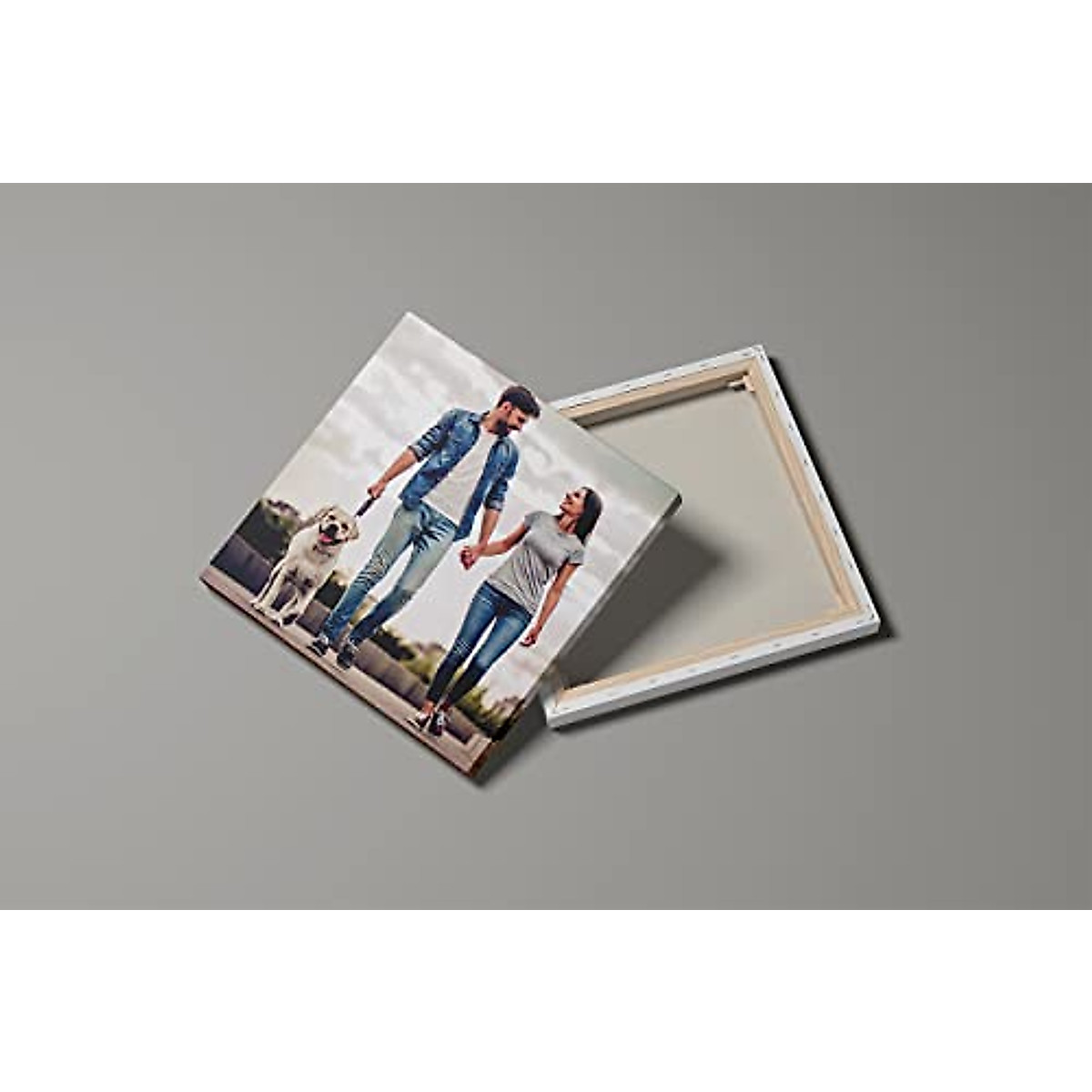 Woaiting Custom Canvas Prints Your Own Photos wall decor for men,boyfriend gift,Personalized Canvas Wall Art Frame Create Wedding, Baby, Pet, Family (White, 8x8)