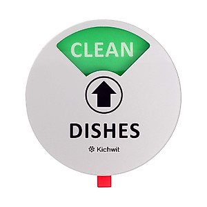 Kichwit Dishwasher Magnet Clean Dirty Sign Indicator with Running and Empty Options, Works on All Dishwashers, Non-Scratch Strong Magnetic Backing, Residue Free Adhesive Included, 4 Inch, Silver