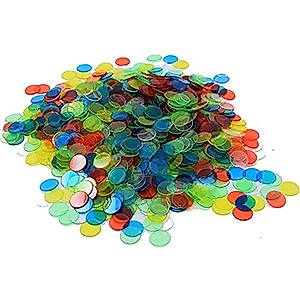 Regal Games - 500 Mixed Transparent Bingo Chips - 3/4 Inch - for Large Group Games, Game Night, Bingo Hall, & Educational Activities - Ages 5+ - 500 Count - Perfect for Bulk Purchasing