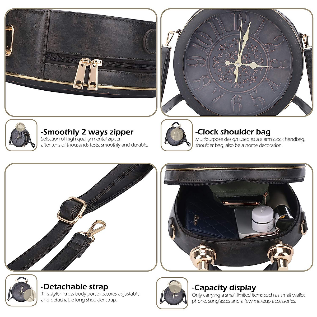 Angel Barcelo Crossbody Purse and Handbags for Women Hobo Tote Fashion Ladies Shoulder Bag Black