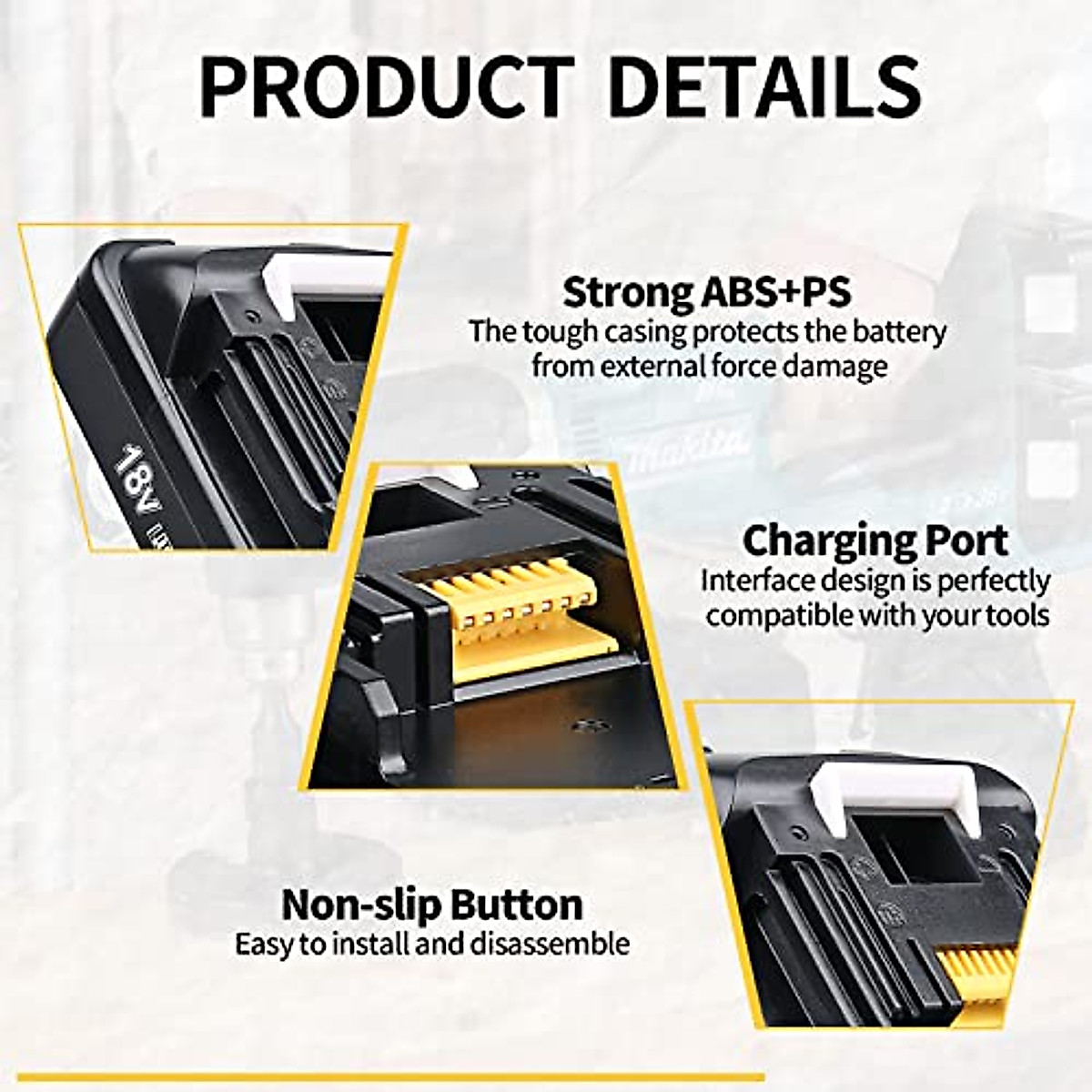 Mingsci 2 Pack 3.0Ah BL1815 Battery Replacement for Makita 18V Battery Lithium ion BL1830B BL1815N BL1820 BL1820B BL1830 BL1840 BL1840B BL1850 BL1840B BL1860 BL1840B