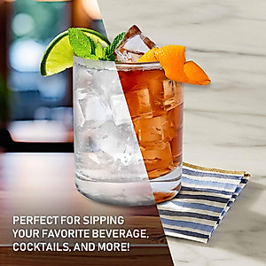 Stock Your Home Set of 12 Rocks Glasses - 11 oz Clear Old Fashioned Lowball Glasses - Perfect for Bourbon - Elegant 11 Ounce Rocks Glass Set with Heavy Base - Clear Whiskey Glasses Bulk Set of 12