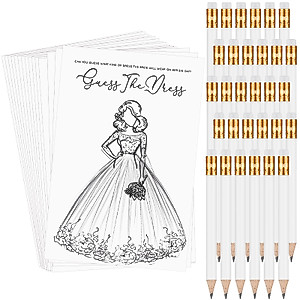 Fulmoon 30 Sets Guess the Dress Bridal Shower Games for Guests Include Wedding Shower Games Cards and Bridal Shower Pre Sharpened Pencils Fun Wedding Decorations Party Supplies Games Ideas