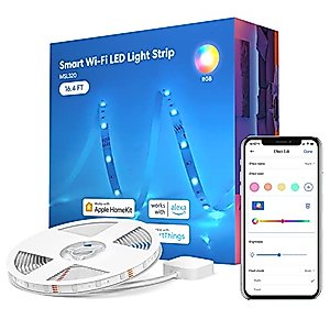 Smart LED Strip Lights Works with Apple HomeKit, 16.4ft WiFi RGB Strip, Compatible with Siri, Alexa&Google and SmartThings, App Control, Color Changing Led Strips for Home, Bedroom, Kitchen, TV, Party
