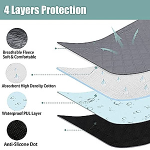 Zhilishu Hexagon Washable Liner for Small Animal Playpen, Portable Reusable Guinea Pig Playpen Pad Hamster Cage Pee Pad Super Absorbent Indoor Waterproof Anti-Slip for Rabbit Bunny (Grey)