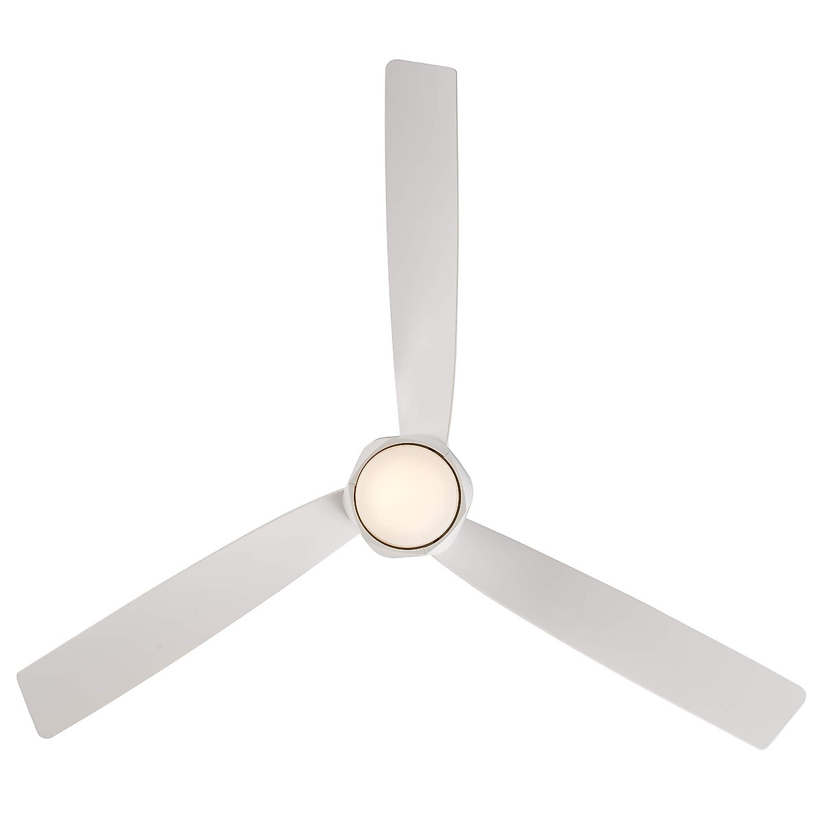 Modern Forms Twirl Smart Indoor and Outdoor 3-Blade Ceiling Fan 58in Matte White 3000K LED Light Kit and Remote Control worksworks with Alexa and iOS or Android App