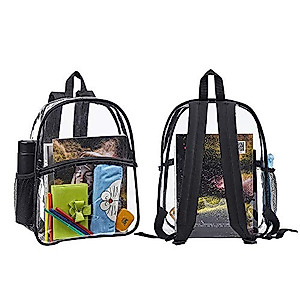 Heavy Duty Clear Backpack, Transparent PVC Concert Mini Backpacks, See Through Outdoor Bag for Security Travel, Sports Events (B)