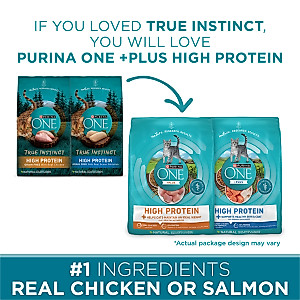 Purina ONE Natural, High Protein, Grain Free Dry Cat Food, True Instinct With Real Chicken - 6.3 Lb. Bag