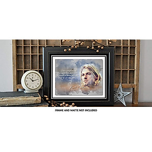 Laugh At Me Kurt Cobain Inspirational Quote - 8 x 10 Unframed Print - Wall Art for Home Office, Music Guitar Studio, Mancave - Great Gift for Rock Musicians