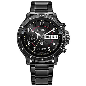 Citizen CZ Smart Gen 1 Stainless Steel Smartwatch Touchscreen, Heartrate, GPS, Speaker, Bluetooth, Notifications, iPhone and Android Compatible, Powered by Google Wear OS