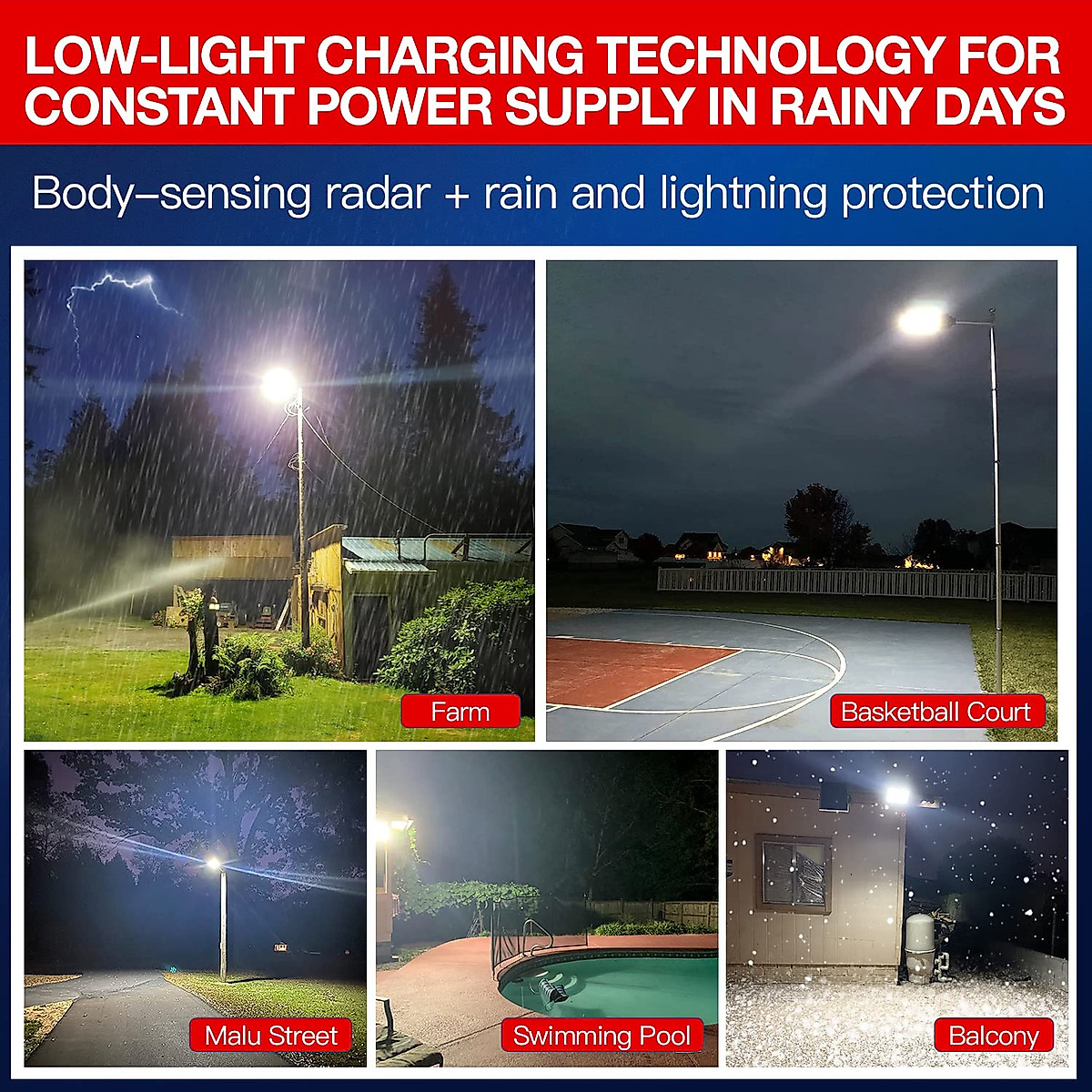 3000W Solar Street Lights Outdoor Waterproof,300000 lumens, Dusk to Dawn Solar with Motion Sensor and Remote Control, LED Flood Light, Suitable for courtyards, Gardens, Streets, Basketball Courts