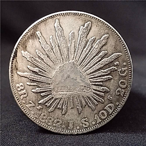 MKIOPNM Exquisite Coin Mexican Silver Dollar 1882 Round Lace Ink Eagle Yang Yingyang Commemorative Great Qing Collection American Coins Perfect Replacement for Original