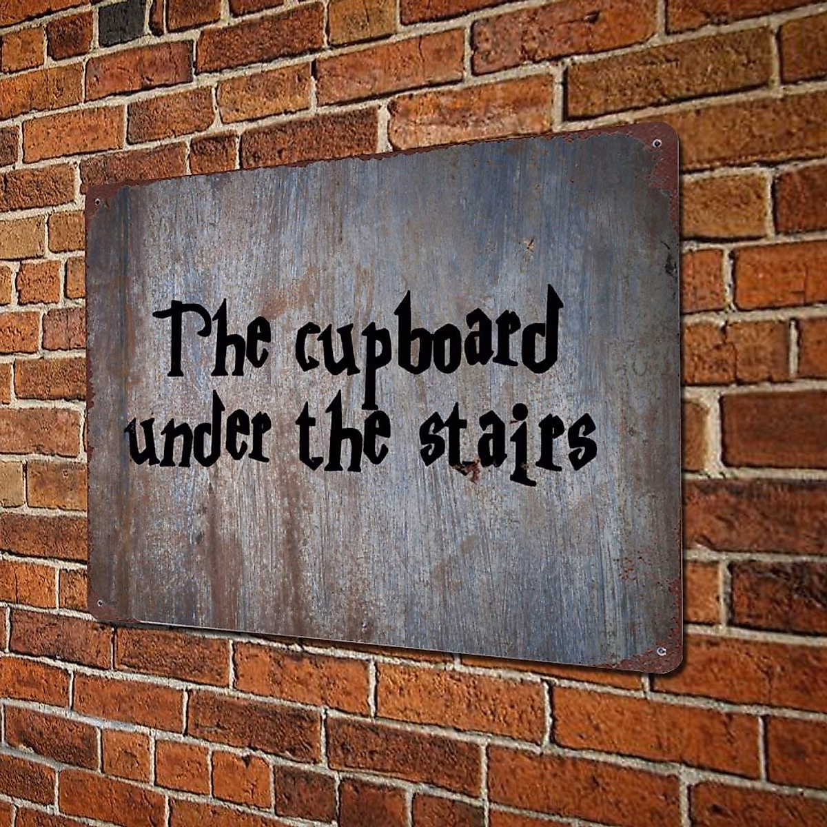 luckluccy Cupboard Under The Stairs Fairy Tale Quote Metal Sign,Retro Rustic Saying Words Bar Men Cave Garden Wall Art,Festival Party Farmhouse Aluminum Sign,Home Decor, 08otsfzuopm1, 20x30cm