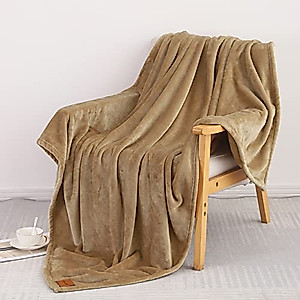 LuxenrelaX Light Weight Fleece Blanket for Couch, Solid Soft Microfiber Fleece Throw Blanket, Cozzy Blanket Machine Washable-60 x 80", Camel