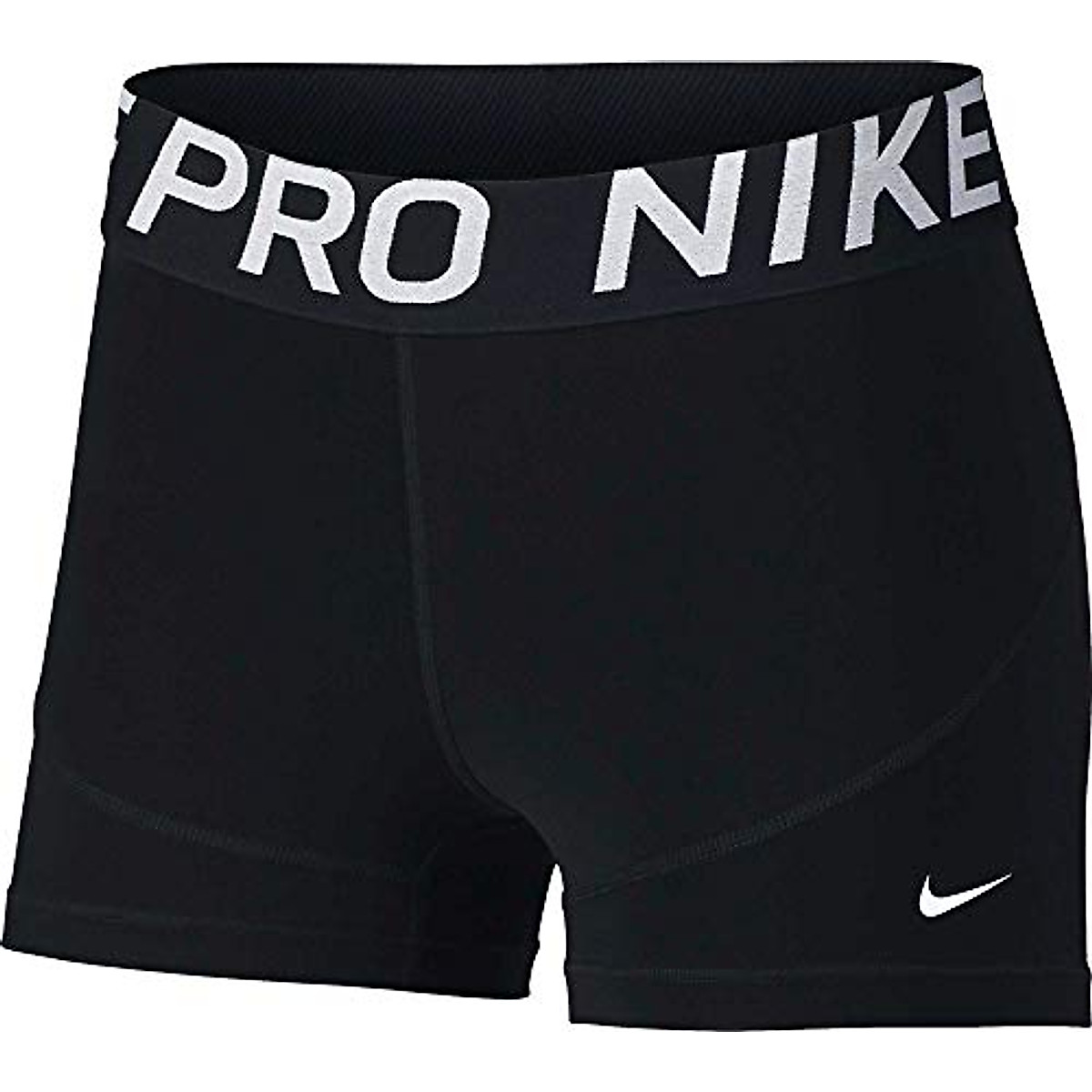 Nike Women's Pro 3" Training Shorts (Indigo Force/Black, Medium) (Black White, Medium)