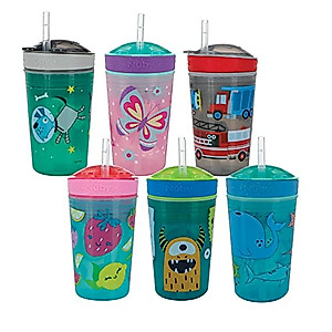 Nuby 1pk Snack N' Sip 2 in 1 Plastic Snack and Drink Cup, Multi color