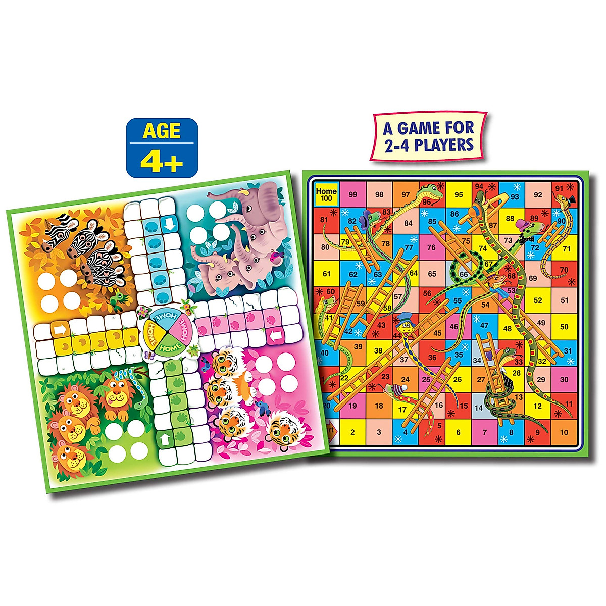 Frank Jungle Ludo and Snakes & Ladders Board Game for 4 Year Old Kids and Above
