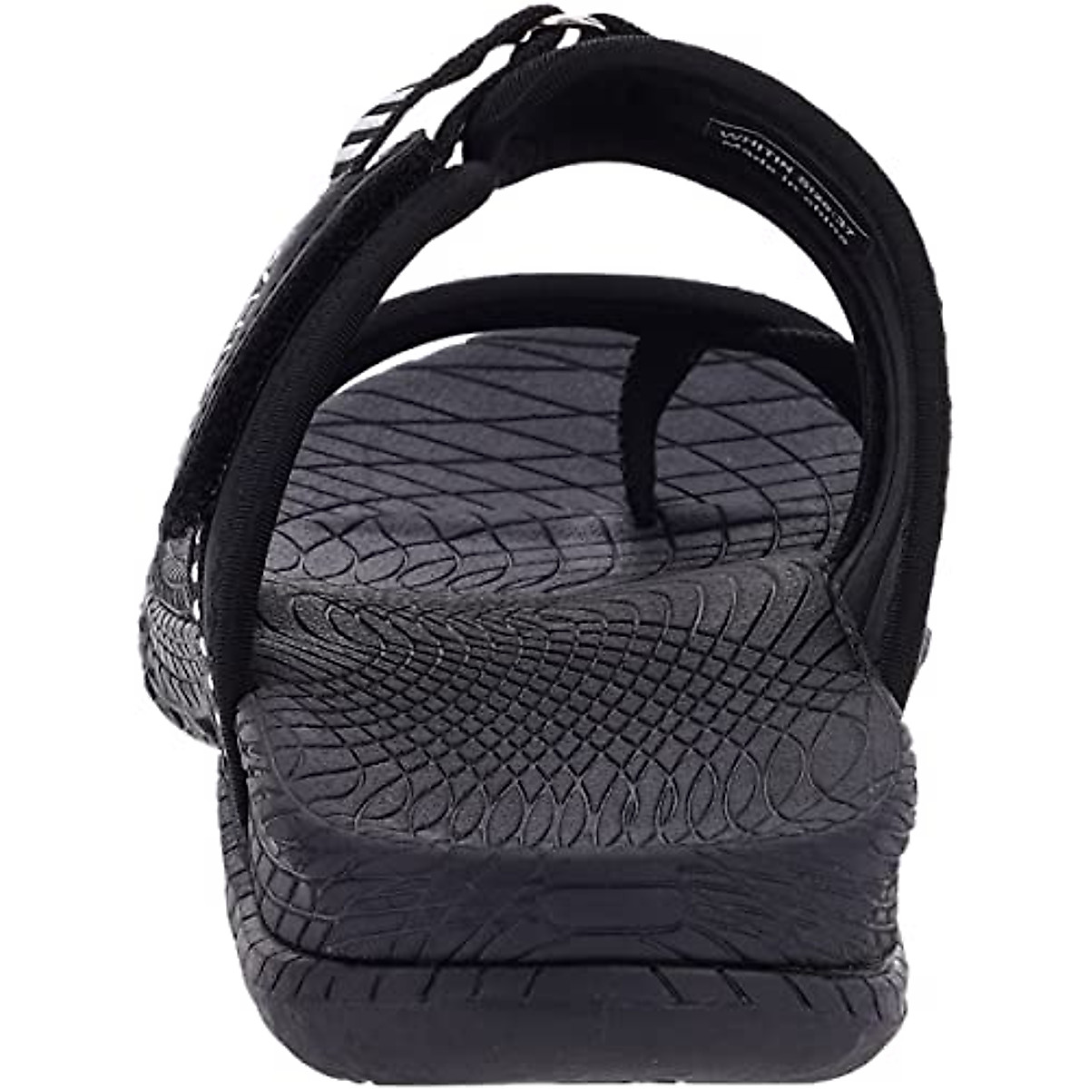 WHITIN Women's Walking Sandals with Arch Support Athletic Flip Flops Slide Size 9 Indoor Fashion Footwear Soft Climbing Cushion Ladies Beach Sandles Black 39