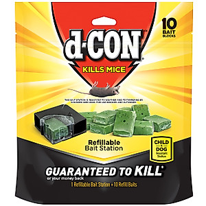 D-Con Refillable Corner Fit Mouse Poison Bait Station Refills, 10 Count