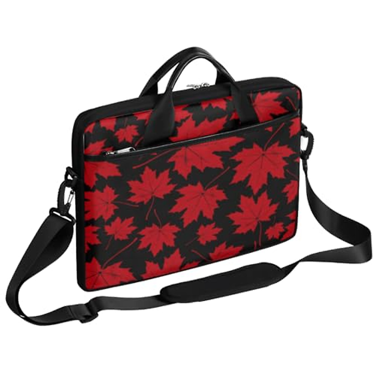 Fall Red Maple Laptop Computer Bag Waterproof Shoulder Messenger Bag 13-15 inch Durable Laptop Tote Bag with Shoulder Strap Handle Lightweight Crossbody Briefcase