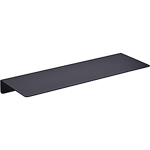 TRUSTMI Wall Mounted Bathroom Floating Shelf, SUS 304 Stainless Steel Storage Organizer, Kitchen Bedroom Flat Metal Shelf, 12 inch by 4 inch, Matte Black