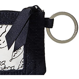 Vera Bradley Women's Microfiber Zip ID Case Wallet, Solid Navy, One Size