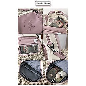 Tonecy Cute Mini Backpacks Kawaii, Japanese Anime Kawaii Backpack School Functional Travel Waterproof Bookbag Laptop Bag (Black,with flower ornament)