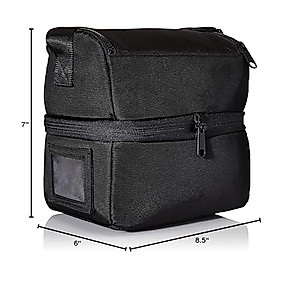 Vera Bradley Women's Recycled Lighten Up ReActive Expandable Lunch Cooler Lunch Bag, Black, One Size