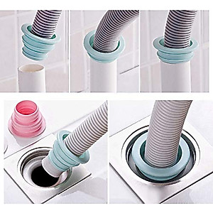 KRISMYA 3 Pack Drain Pipe Hose Silicone Plug,Washing Machine Drain Hose Seal - Silicone Sealing Plug Kitchen Pipe Sewer Seal Ring Washing Machine Laundry Room Bathroom Bathtub