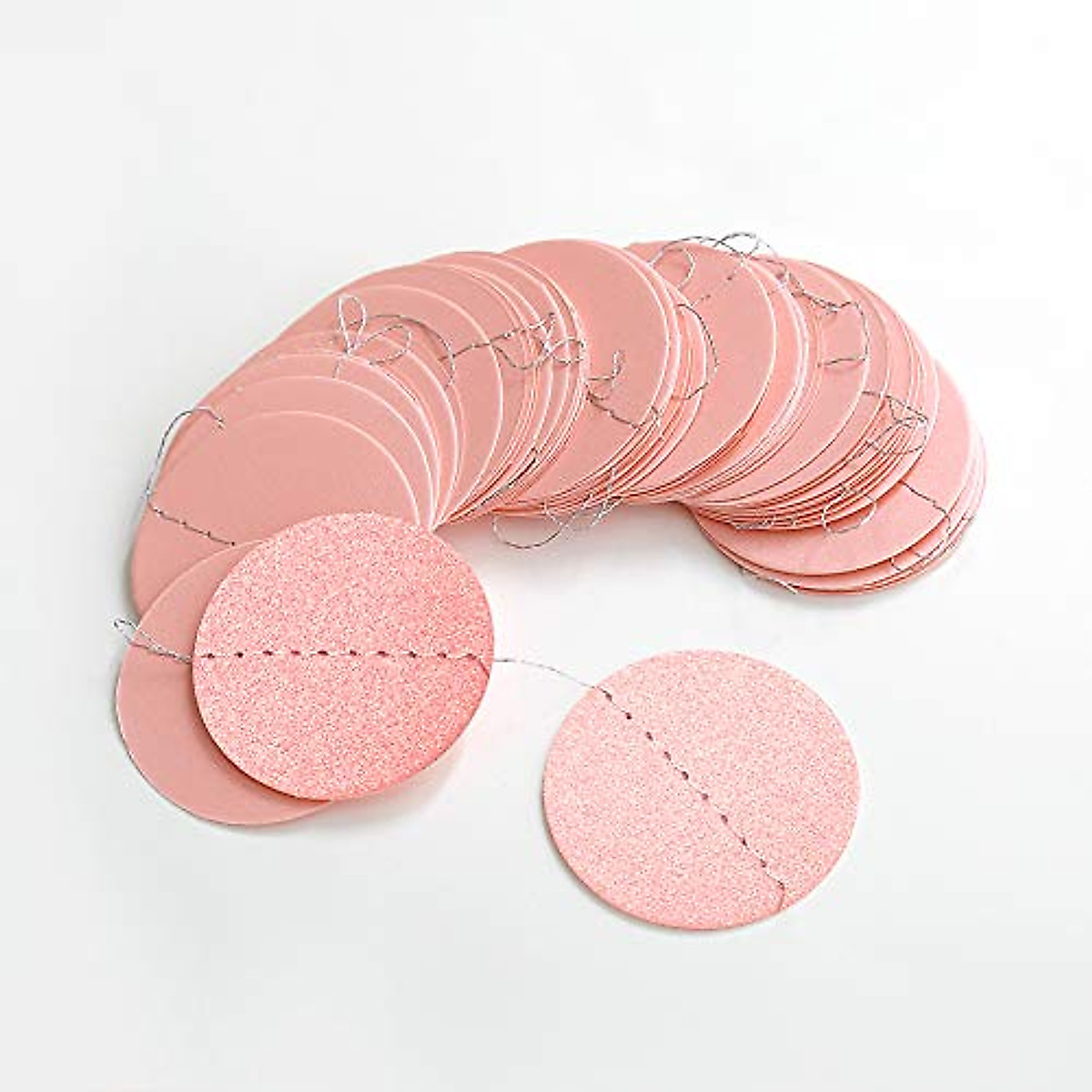 Cheerland Circle Dots Garland for Wedding Party Decorations Winter Wonderland Hanging Circle Streamers Dot Backdrop Backdrop Banner Decor for Bday Birthday Baby Shower Bachelorette (Pink)