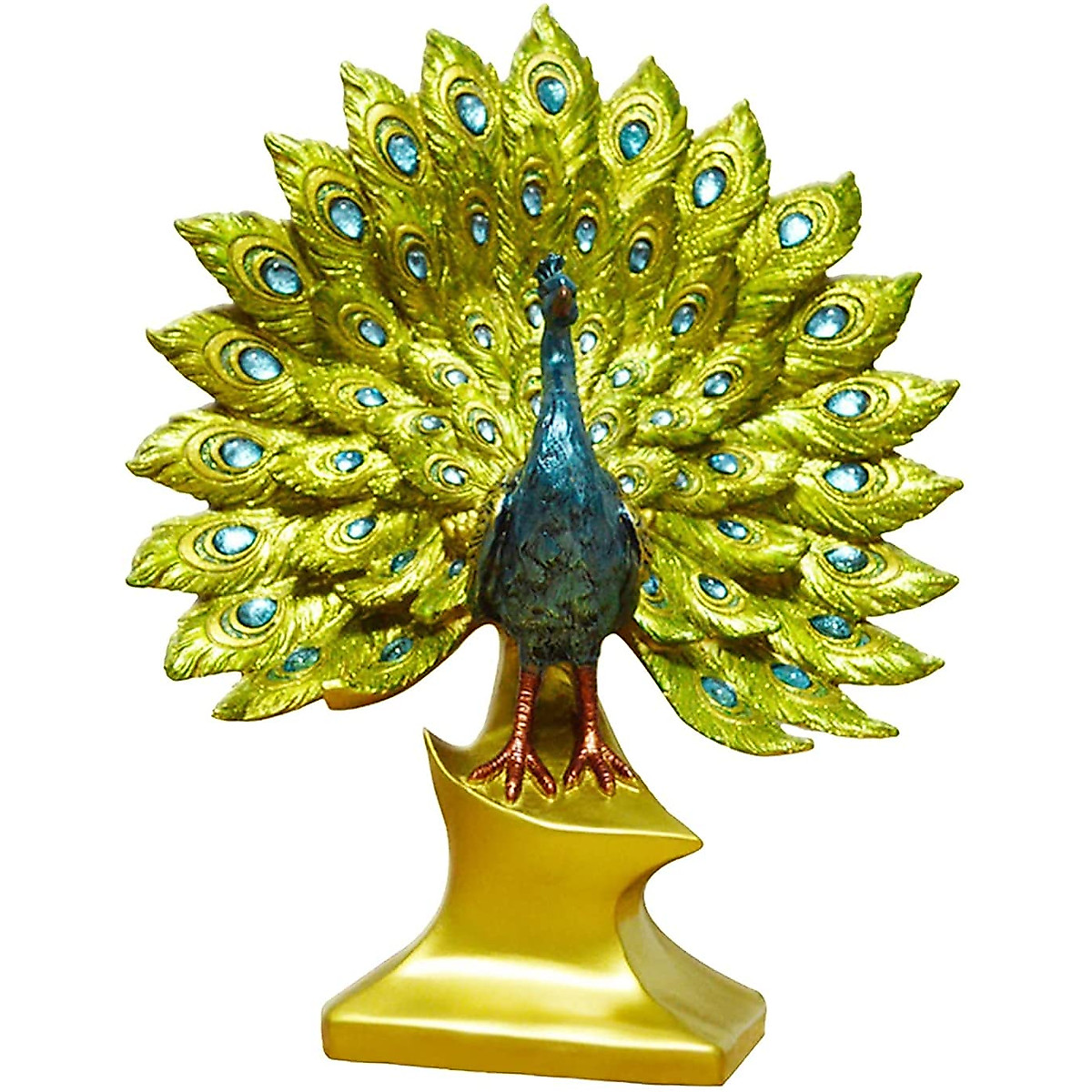 Peacock Figurine Desktop Statue Modern Peacock Ornament Desk Table Statue for Home Bedroom Living Room Garden Office - Style 03