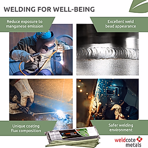 Weldcote Metals E 6011 Welding Rod 1/8" 5 Lbs, Low Manganese Emission Patented Stick Welding Rods for Safer Welding, Carbon Steel Stick Electrodes - Made in Israel