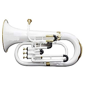 Euphonium White Lacquered & Brass Finish, BB Musical Instrument Mouthpiece