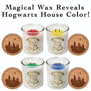 Harry Potter Color Changing Hogwarts House Candle, Large 10 oz - Mystery Color Wax Turns from White to A Color When Lit to Reveal a Hogwarts House - Soy Wax, Unscented - Great Gift for Teens & Adults