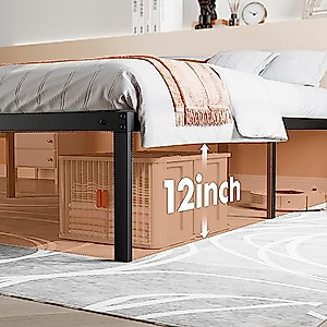 Sweetcrispy Full Bed Frame - Heavy Duty Metal Platform Bed Frames Full Size with Storage Space Under Frame, 14 Inches, Sturdy Steel Slat Support, No Box Spring Needed