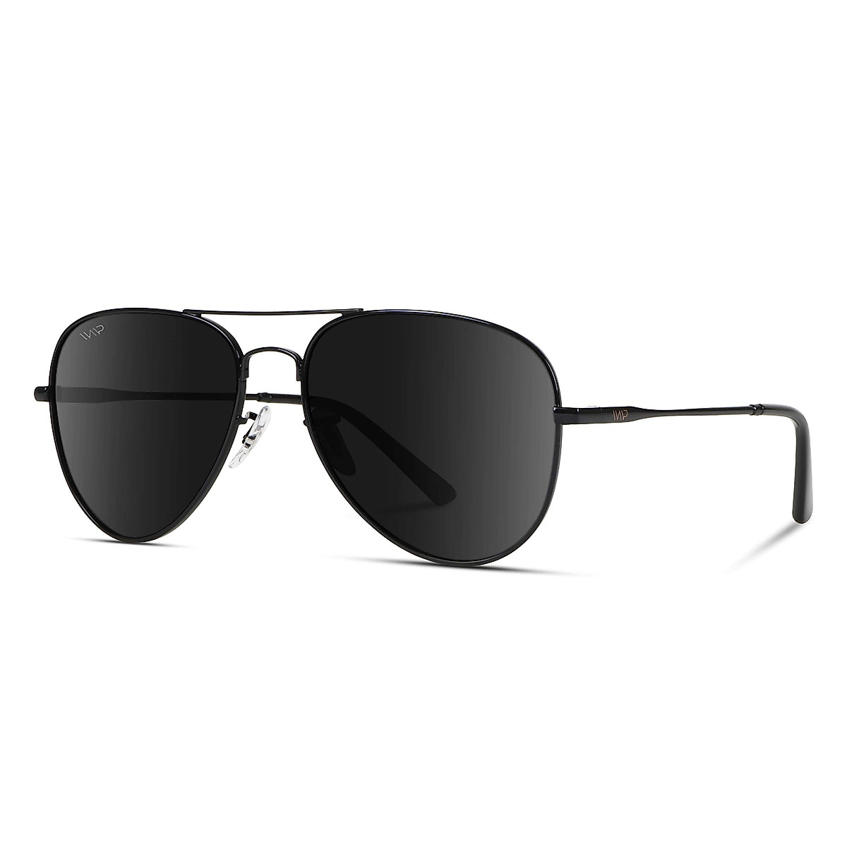 WearMe Pro - Polarized Pilot Style Classic Aviator Sunglasses (Full Black)