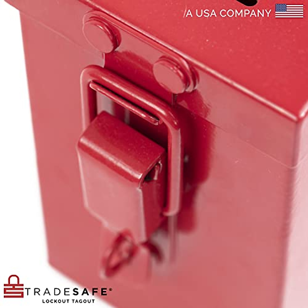 TRADESAFE Lockout Tagout Group Lock Box - Premium LOTO Group Box, 18 Gauge Steel Lockout Box, Red Lock Box for OSHA Compliant Group LOTO Procedures