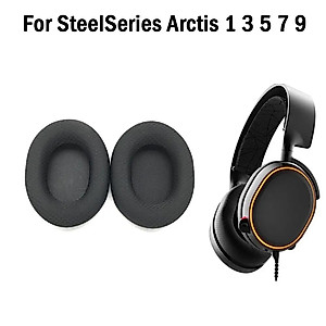 Earpads for SteelSeries Arctis 7 5 3 Replacement Ear Cushion Pads with Protein Leather and Memory Foam for SteelSeries Arctis 7 5 3 Gaming Headphones, A Pair, Black