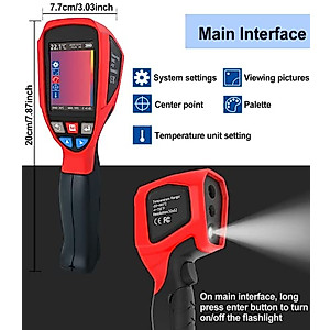Infrared Thermal Imager, Thermographic Camera 320 x 240 Resolution Handheld Thermal Imaging Camera with 2.4 Inch Infrared Thermometer with Thermal Imagers Measuring Layout Tools (8GB TF Card)