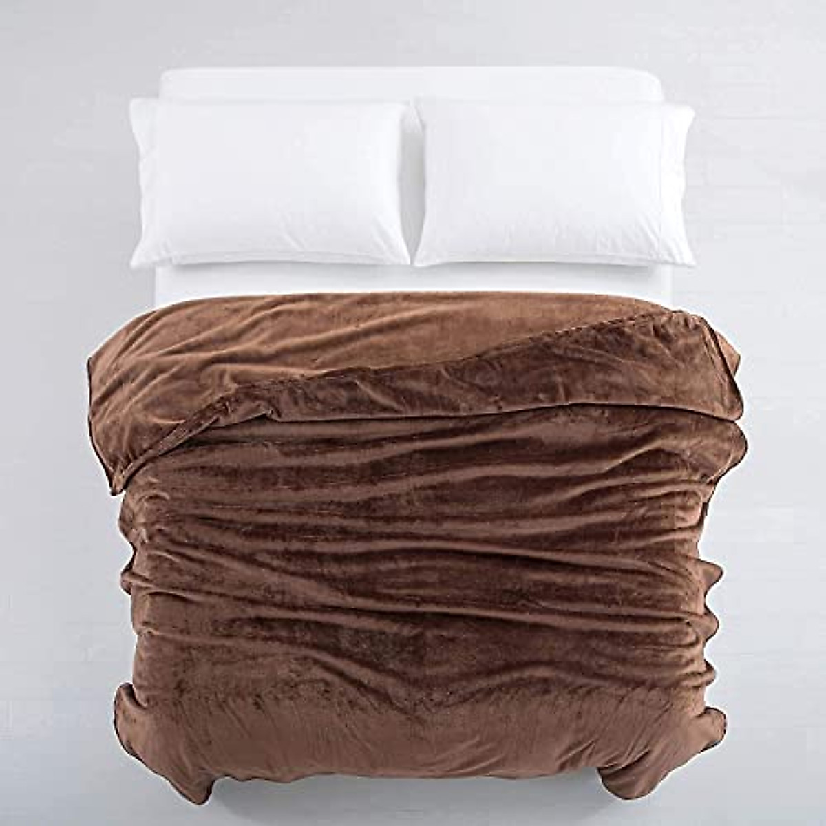 MOONLIGHT20015 Silk Touch Warm Fleece Throw Blankets - 400 GSM Throws for Sofa Fluffy Blanket Bed Throw for Bedroom, Couch, Travel (Coffee, Throw 50" x 60")