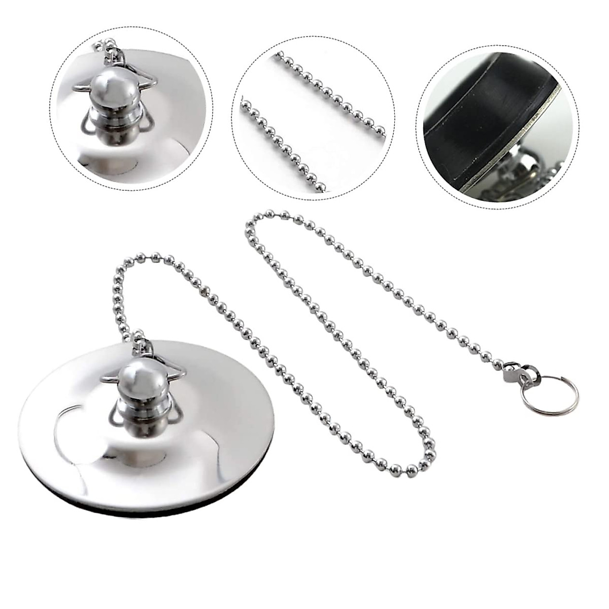 FONDOTIN Bath Drainer Bathroom Accessories Sink Drain Bathtub Drain Bathtub Sink Stopper Tub Hair Catcher Hair Stopper for Tub Bathtub Drain Stopper Silver