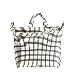 Horizontal Zip Duck Bag - Natural Grid
