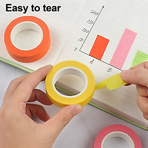 Guirnd 12PCS Colored Masking Tape, Kids Art Supplies Colored Tape, DIY Craft Tape, Colored Tape Rolls, Colored Painters Tape 1.7cm x 12m (2/3In x 13Yards)